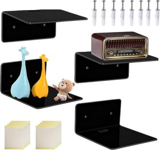 Generic Acryl Schwebende Regale | 4 St&uuml;ck Multifunktionshalter - 10 Zentimeter Vielseitige Und Robuste Regale - F&uuml;r Schlafzimmer B&uuml;cherregal Album K&uuml;che Bad W