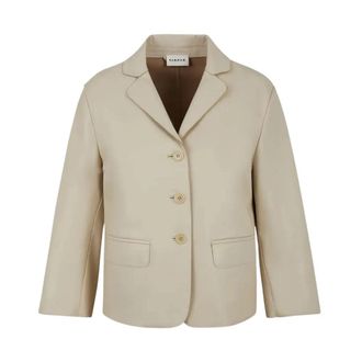 P.A.R.O.S.H. Stucco Blazer Lederjacke - - Jackets - Damen - Beige - M
