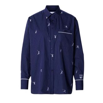 Lacoste Femme, Blouses et Chemises, Bleu, Taille: 36 FR Chemise oversize &agrave; motifs jacquard