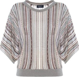 Nenette Femme, Pulls, Multicolore, Taille: 40 FR Maille L&eacute;g&egrave;re Boxy &agrave; Motif Zig-Zag