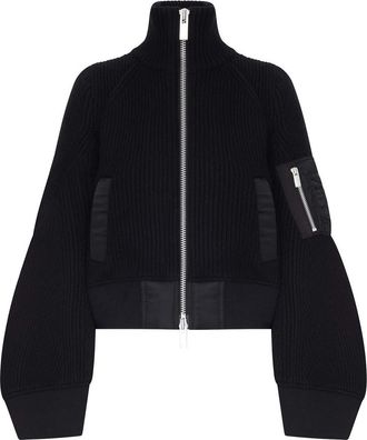 sacai Pull Col Roul&eacute; - Noir