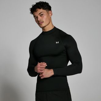 MyProtein Herren Training Langarm-Baselayer mit hohem Kragen - Schwarz - S