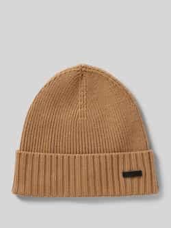 HUGO BOSS Beanie aus Schurwolle mit Label-Detail Modell Fati