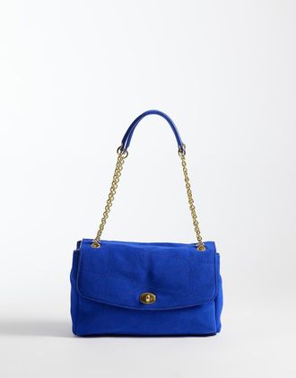Mango Schultertasche aus 100 % Leder in Electric Blue-ROT