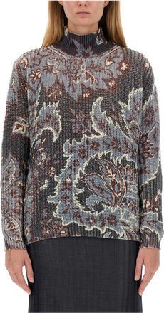 Etro Femme, Pulls, Multicolore, Taille: 34 FR Pull Col Roul&eacute; en Laine