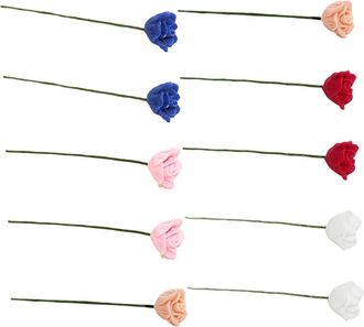 BESPORTBLE 10 St&uuml;ck Miniatur Blumenstrau&szlig; Teiliges Deko Blumen Modell f&uuml;r Puppenhaus Mini Landschaft K&uuml;nstliche Rosen Rosa Rot Realistisches Zubeh&ouml;r f&uuml;r DIY Proj