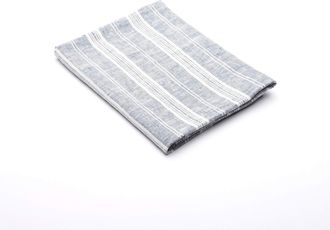 LinenMe 0822502 Handtuch, Streifenmuster, 66 x 134,3 cm, Made in Europe, Badetuch, europäisches Leinen, maschinenwaschbar, sehr saugfähig, Dunkelblau