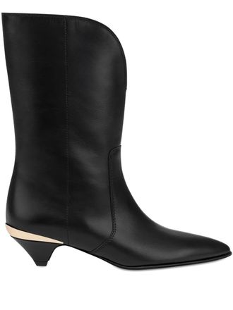 Love Moschino bottines en cuir à bout pointu - Noir