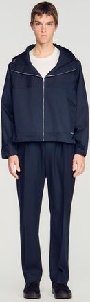 Sandro Blouson en coton zipp&eacute; &agrave; capuche