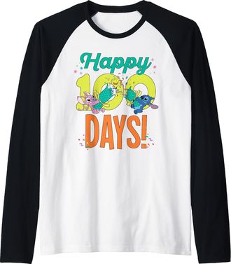 Disney Stitch & Angel Happy 100 Days of School 100th Day Raglan