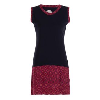 vishes &auml;rmelloses Damen-Kleid in Dunkelrot I Gr&ouml;&szlig;e 4XL (48) I Handgefertigt aus 100% Baumwolle I T-Shirt Kleid I Ideal f&uuml;r Fr&uuml;hjahr & Sommer I Nachhaltige Al