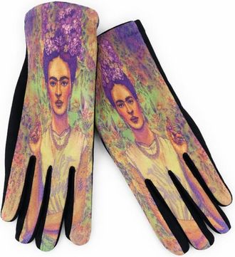 Generico Generico Damen-Handschuhe, bedruckt, ber&uuml;hmte Gem&auml;lde, mit Touchscreen-Funktion, Herbst, Winter, elegant, elastisch, 23 x 8 cm, Mehrfarbig, 38