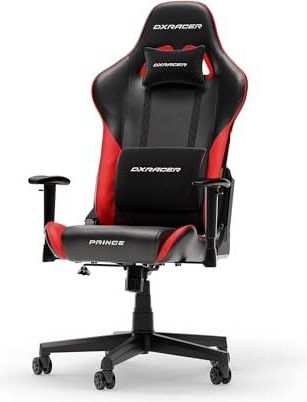 DXRacer Prince L Noir & Rouge Simili Cuir PVC la Chaise Gaming Originale