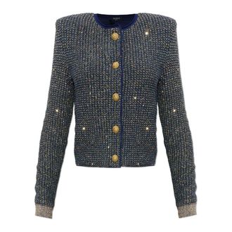 Balmain Pailletten-Strickjacke - - Knitwear - Damen - Blau - S