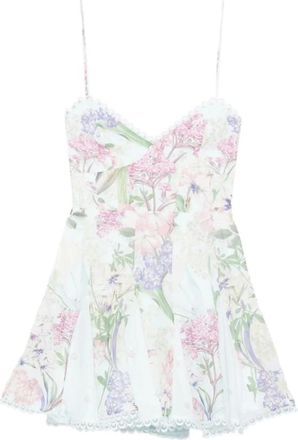 Charo Ruiz Ibiza Femme, Robes, Multicolore, Taille: 40 FR Robe &agrave; bretelles spaghetti &agrave; col en V et imprim&eacute; floral