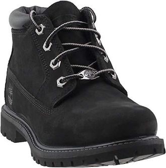 Timberland Nellie Waterproof (Wide Fit), Bottes Chukka Femme, Noir (Black Nubuck), 39.5 EU