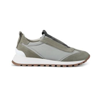 Brunello Cucinelli Suede-Panel Slip-On Sneakers - - Shoes - Damen - Gr&uuml;n - 37 1/2 EU