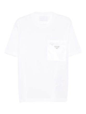 Prada t-shirt Re-Nylon à logo triangulaire - Blanc