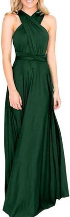 Generic Robe Longue Femme Robe Femme Chic Et Elegant Soiree Noire Pour Mariage Invit&eacute; De Gala Champagne Demoiselle Noir Cocktail Dos Nu Manche Invit&eacute;e Taille 