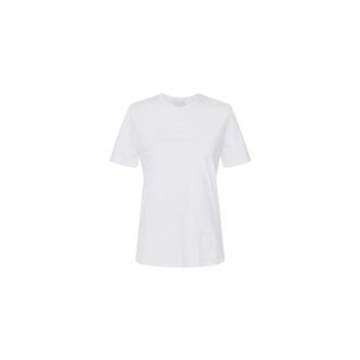 Elisabetta Franchi T-Shirt mit gesticktem Logo aus Jersey - - Tops - Damen - Wei&szlig; - XL