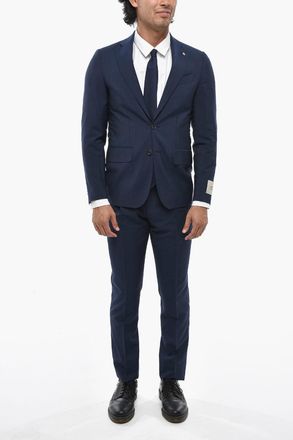 Corneliani CC COLLECTION Anzug Aus Schurwolle Und Mohair Mit Zwei R&uuml;ckenschlitzen Klassisches Revers Corneliani