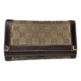 Gucci Portefeuille en coton Pre-owned - Femme - Pre-owned - Beige - Taille: ONE Size