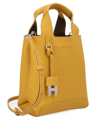 Hogan Womens Mini Shopping Bag Yellow Calfskin Handbags Hand