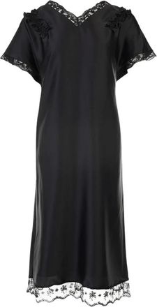 Simone Rocha Slash Lace Trim Easy Dress - - Dresses - Damen - Schwarzk - XS