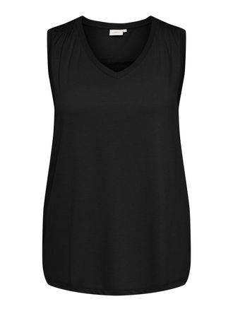 Only Carmakoma V-Shirt ONLY CARMAKOMA CARCORAL S/L V-NECK TEE JRS, Damen, Gr. M, schwarz, Jersey, Obermaterial: 65% Polyester, 35% Viskose, unifarben, regular fit no