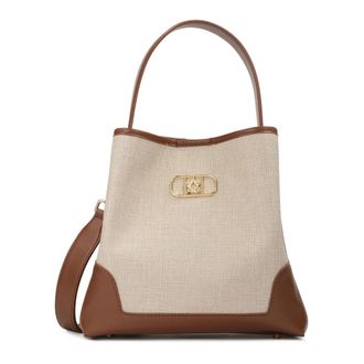 Kazar Braune Ledertasche mit Stoffeinsatz - - Bags - Damen - Braun - ONE SIZE