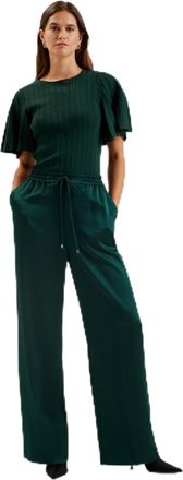 Ted Baker Damen WMT-UMAIBO-Satin Wide Leg Jogger Klassische Hose, DK-Green, 38