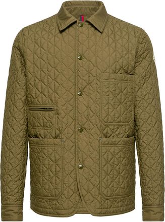 Moncler Moncler Veste Theoline &Agrave; Matelassage En Losanges, Homme, Vert, Taille: 0