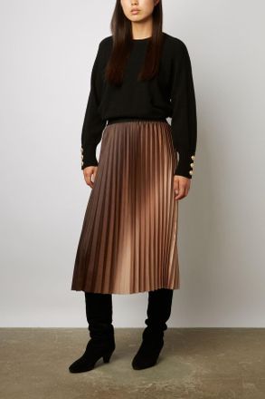 Gerard Darel Jupe midi pliss&eacute;e ombr&eacute;e - BALKISS - Marron