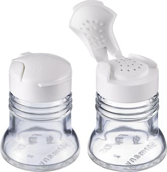 Westmark Universalstreuer, Fassungsvermögen: je 40 ml, Glas/Kunststoff, Paris-Snap, Weiß/Transparent, 63052270