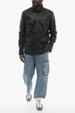 Diesel Leather Utility Jacket UNISEX L-GAST Diesel