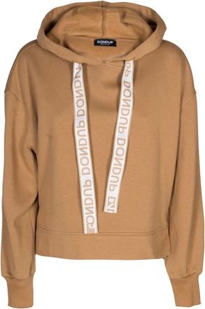 Dondup Femme, Sweatshirts et sweats à capuche, Brun, Taille: 38 FR Sweat à capuche court avec fentes latérales