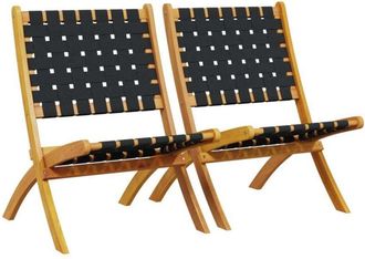 vidaXL Chaises de jardin pliantes lot de 2 bois dacacia solide tissu vidaXL