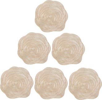Valiclud VICASKY 6 St&uuml;ck PVC Tischsets in Rosenform Hohle Platzsets mit Untersetzern rutschfest und Leicht 38cm Tischdeko f&uuml;r Valentinstag K&uuml;che Restaurant und