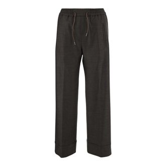 Ql2 Quelledue Stretch Wollhose - - Trousers - Damen - Braun - 4XL
