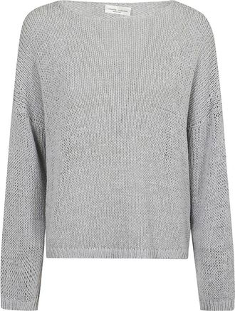 Roberto Collina Femme, Pulls, Gris, Taille: 38 FR Maille Col Bateau