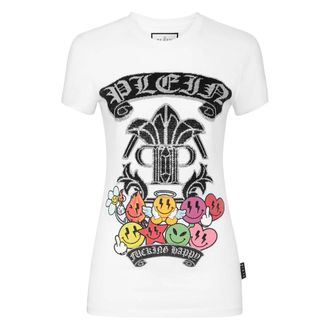 Philipp Plein Femme, Tops, Blanc, Taille: 36 FR T-Shirt Coupe Slim