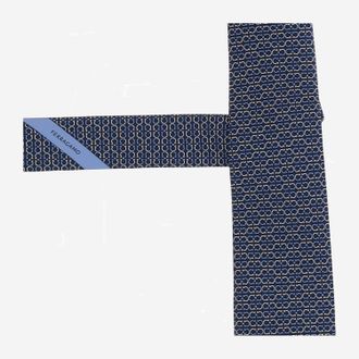 Ferragamo Mens Silk Tie Navy Ties & Bow