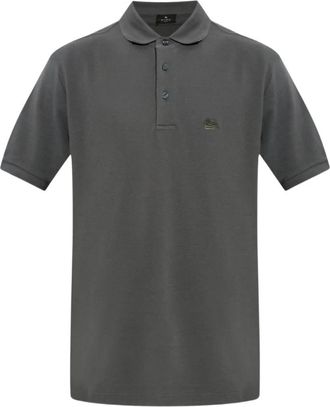Etro Polohemd mit Stickerei - - Tops - Herren - Grau - S
