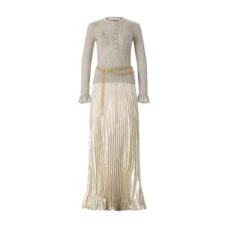 Self Portrait Maxikleid im Material-Mix