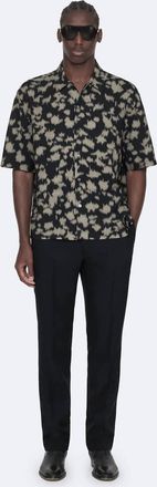 AllSaints Leo Kurzarmhemd in Schwarz/Grau