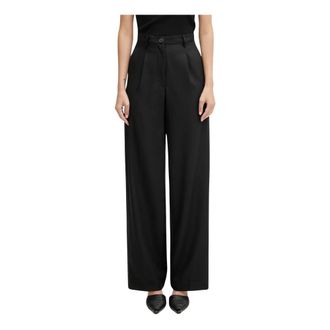 Fiorucci Weit geschnittene Wollhose mit B&uuml;gelfalte - - Trousers - Damen - Schwarzk - M