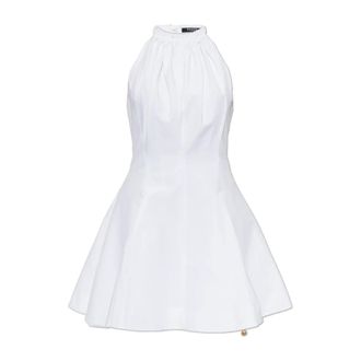 Balmain Robe &eacute;vas&eacute;e en popeline de coton - Femme - Robes - Blanc - Taille: 36 FR