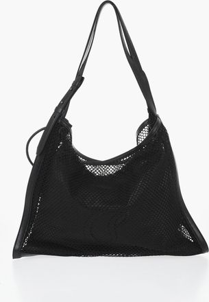 Christian Louboutin Perforated-Fabric Shoulder Bag With Leather Trims Christian Louboutin