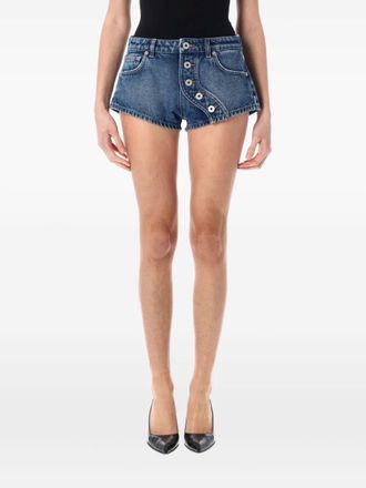 Jean Paul Gaultier Minishorts mit Knopfdetail - Blau