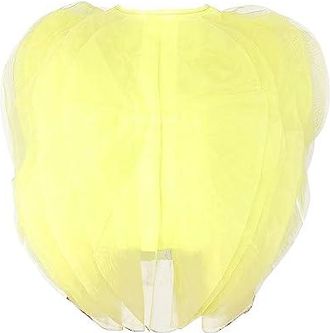 Generic Chemisier transparent pour femme, d&eacute;contract&eacute;, &agrave; manches courtes, en tulle, bouffant, superpos&eacute;, haut court, chemisier de bal pour femme &agrave; larri&egrave;re, j